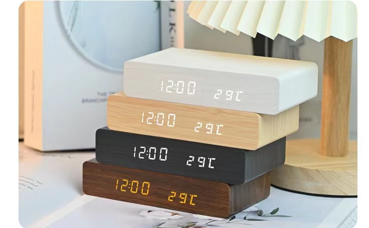 Digital Alarm Clock with Wireless Charging-Wood – Funky Rico Marketplace